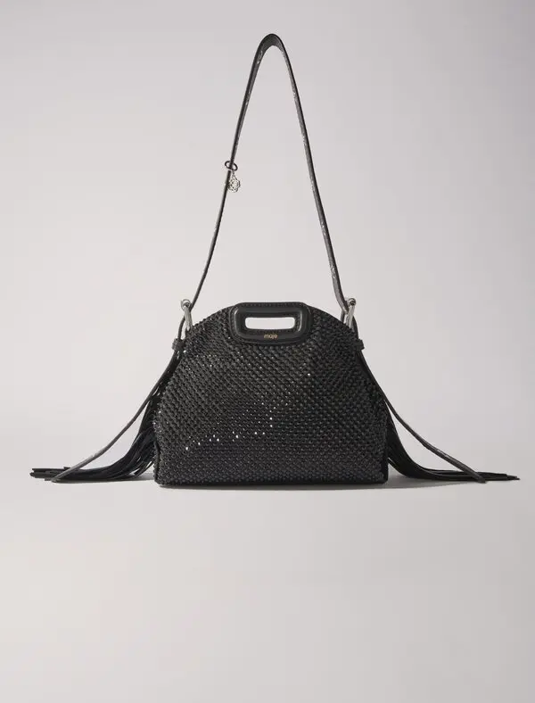 Maje Miss M Mini Rhinestone Bag - Black