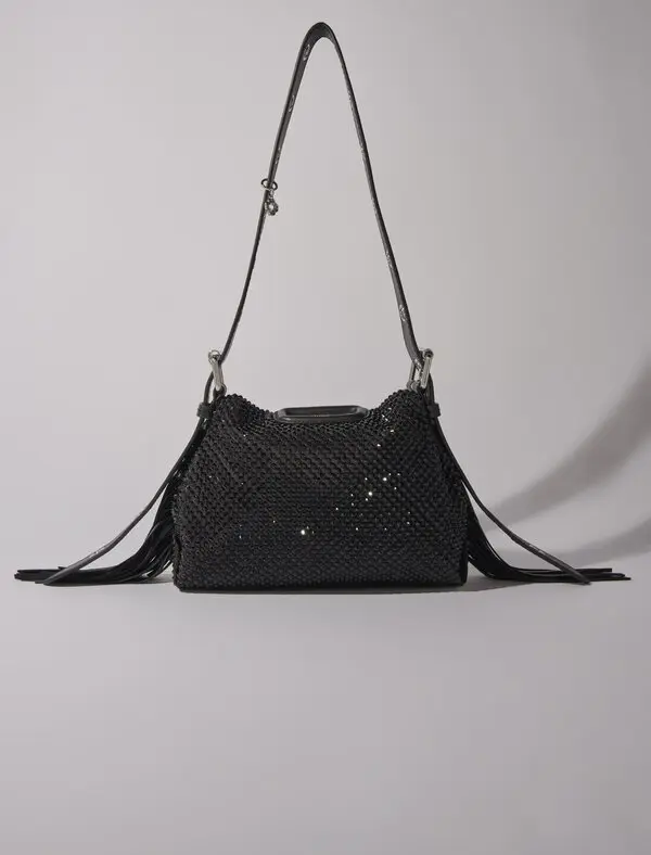 Maje Miss M Mini Rhinestone Bag - Black