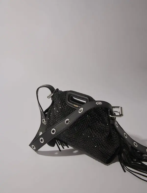 Maje Miss M Mini Rhinestone Bag - Black