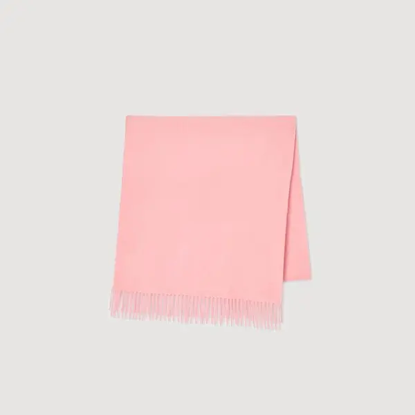 Sandro Wool And Cashmere Scarf - Baby Pink