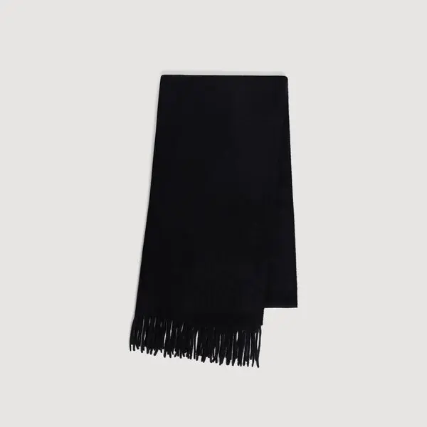 Sandro Wool And Cashmere Scarf - Black