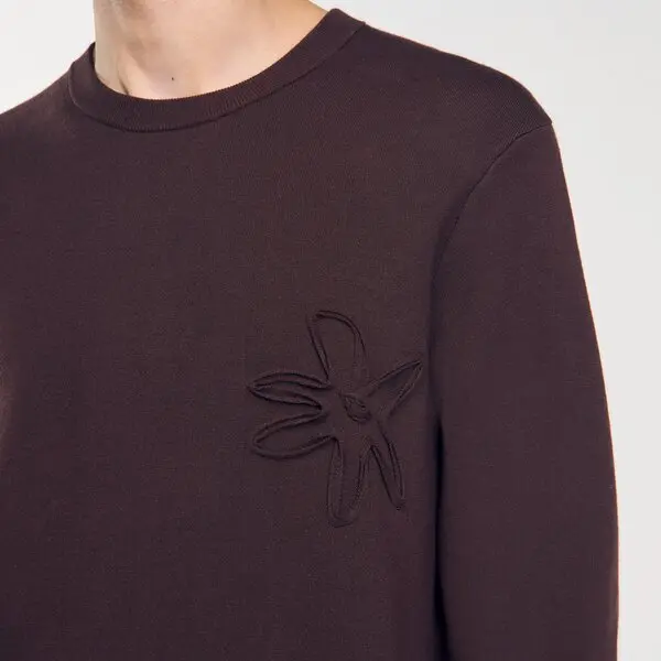 Sandro Floral Appliqué Sweatshirt