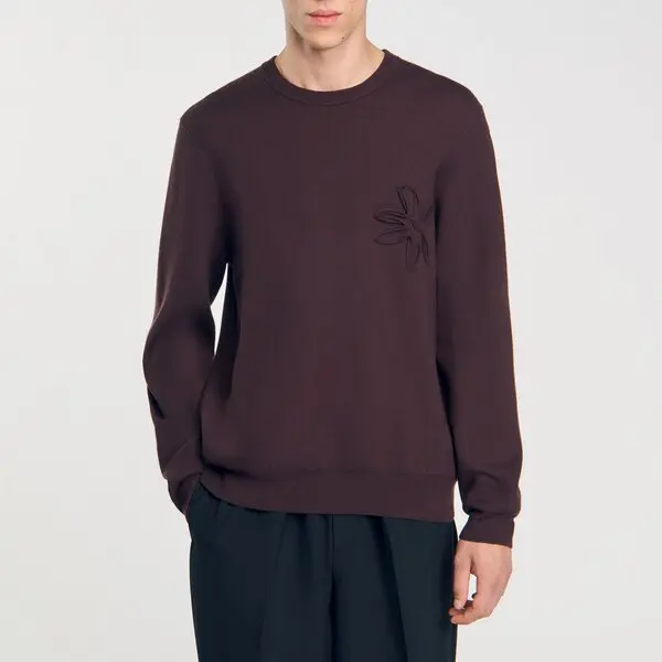 Sandro Floral Appliqué Sweatshirt