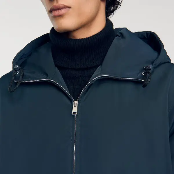 Sandro Hooded Jacket - Blue Prusse