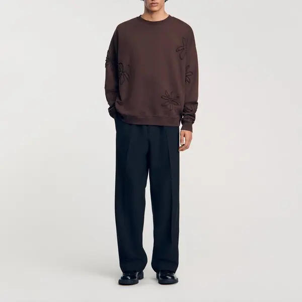 Sandro Oversized Floral Sweatshirt