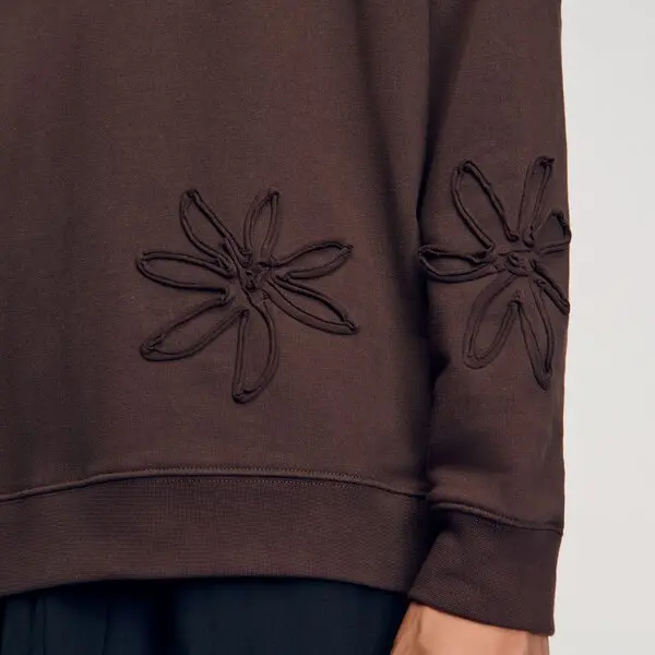 Sandro Oversized Floral Sweatshirt