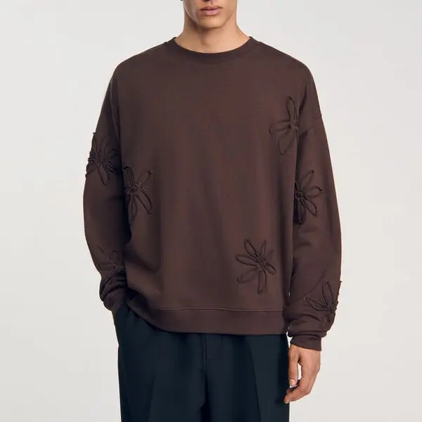 Sandro Oversized Floral Sweatshirt