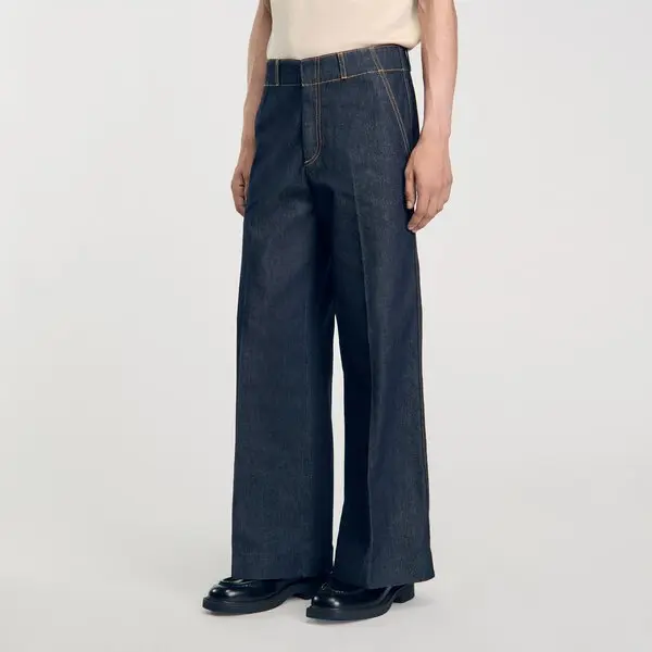Sandro Wide-leg Flared Jeans - Raw-denim