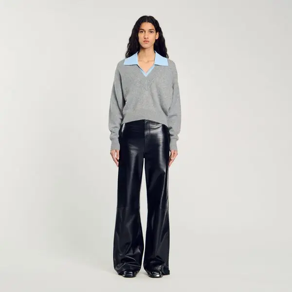 Sandro Double-neck Knit Sweater