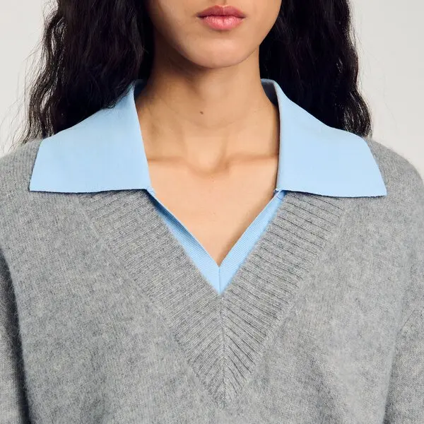 Sandro Double-neck Knit Sweater