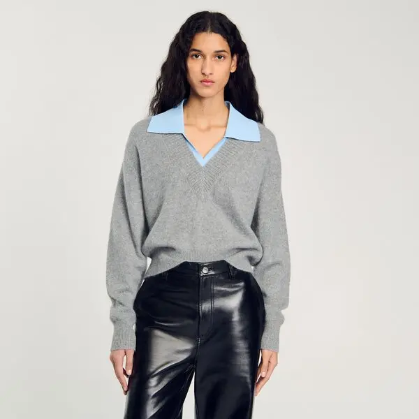 Sandro Double-neck Knit Sweater
