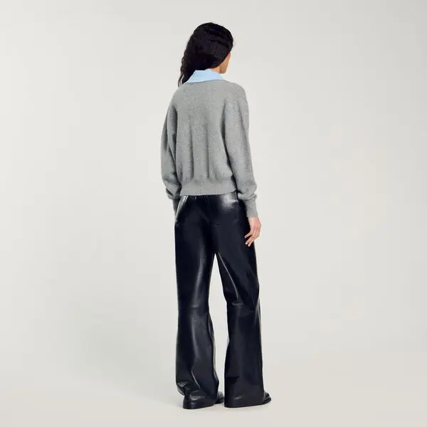 Sandro Double-neck Knit Sweater