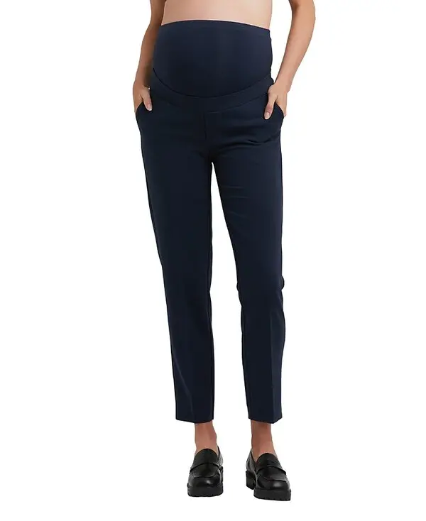 RIPE MATERNITY Alexa Classic Straight Leg Crop Pant - Navy