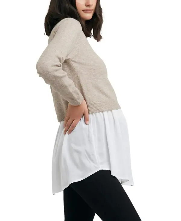 RIPE MATERNITY Sandy Detachable Nursing Knit Sweater - Latte
