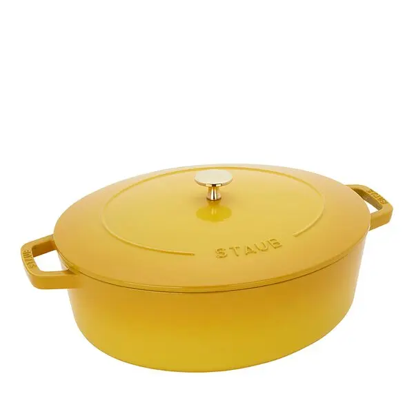 STAUB Cast Iron 6.25 Qt. Wide Oval Dutch Oven - Yellow