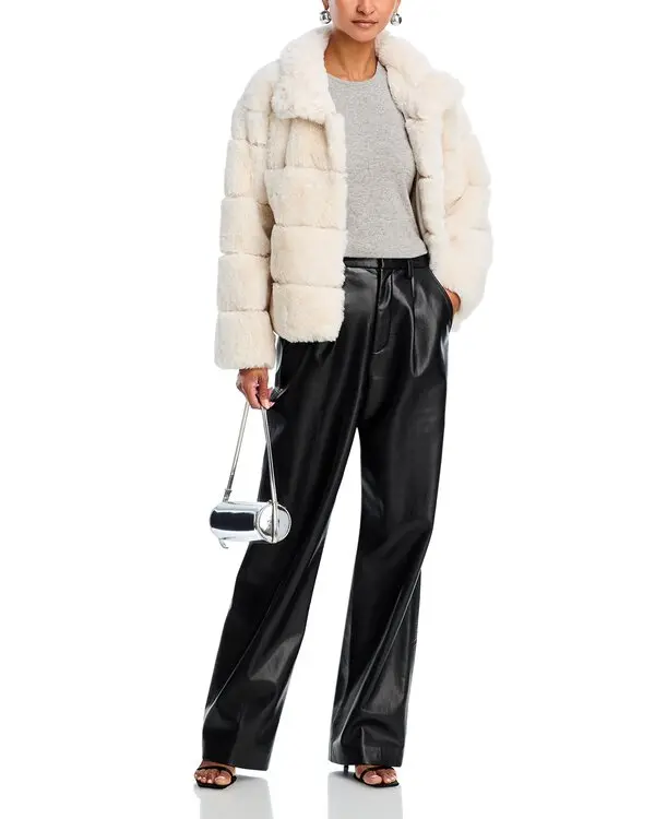 Aqua Eva Faux Fur Jacket - Ivory