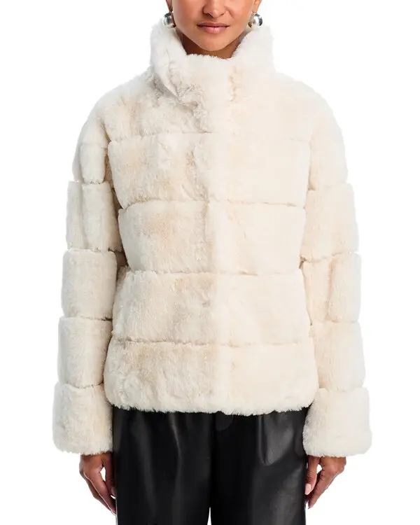 Aqua Eva Faux Fur Jacket - Ivory