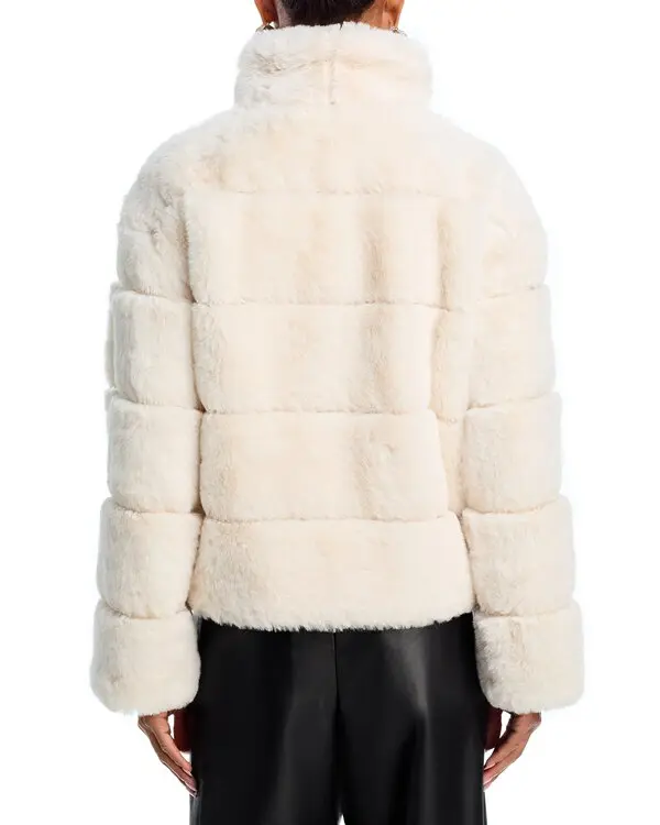 Aqua Eva Faux Fur Jacket - Ivory