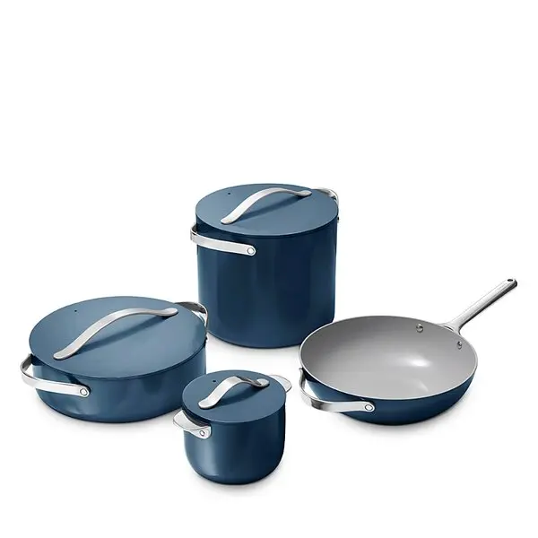 CARAWAY 8 Piece Nonstick Cookware Set - Navy