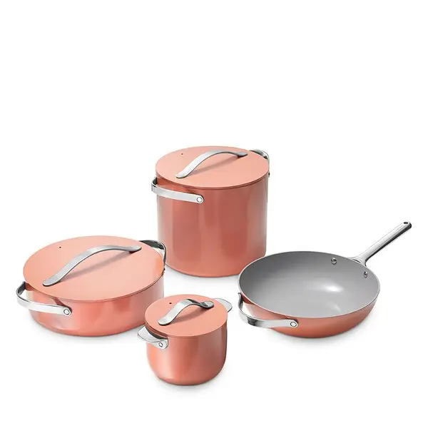 CARAWAY 8 Piece Nonstick Cookware Set - Perracotta