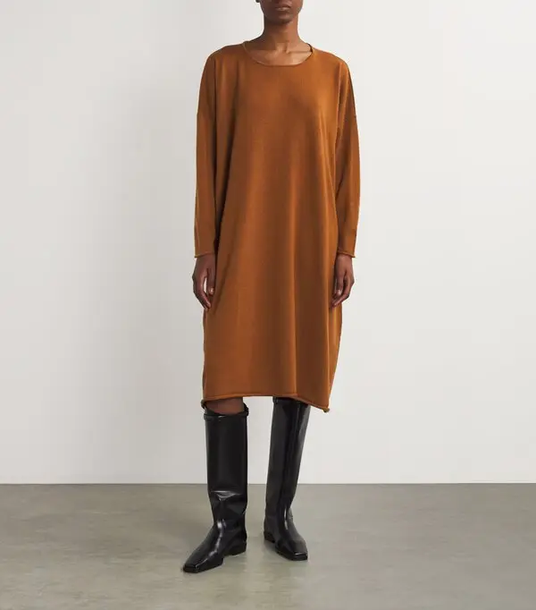 Eskandar Cashmere A-Line Dress In Brown - 41% Off | Editorialist