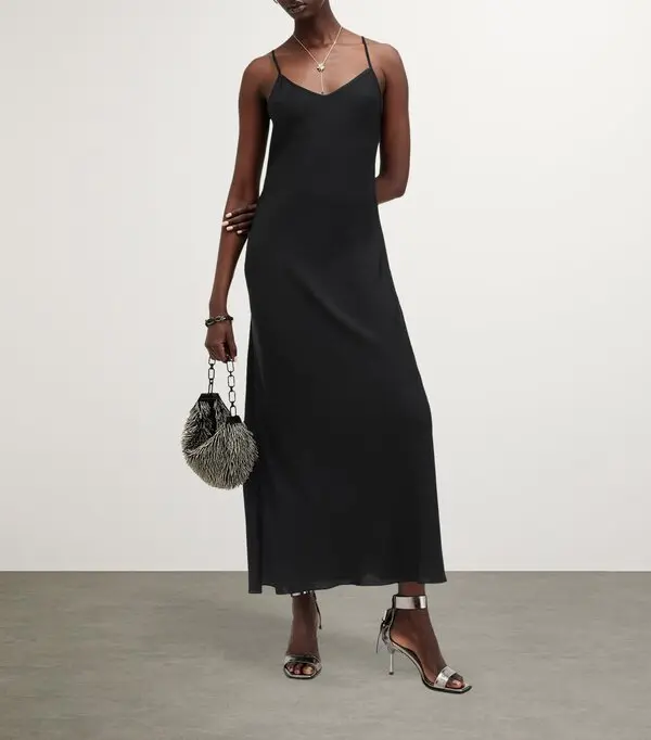 Allsaints Bryony Maxi Slip Dress In Black - 67% Off | Editorialist