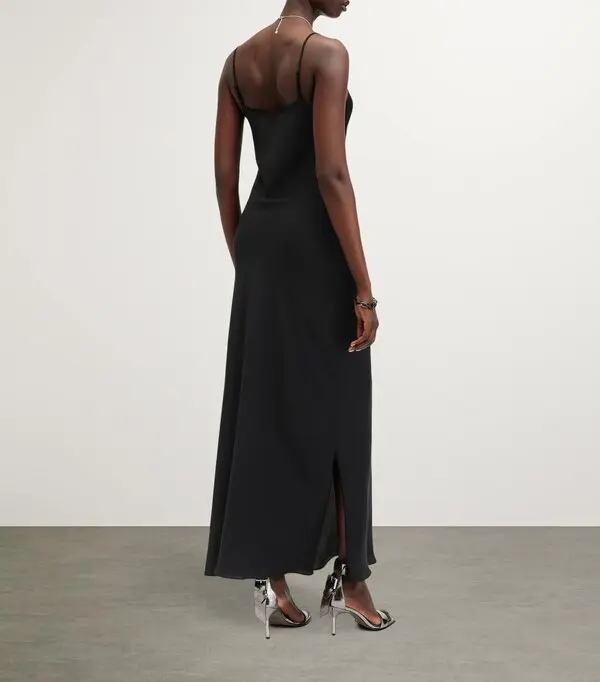 Allsaints Bryony Maxi Slip Dress In Black - 67% Off | Editorialist