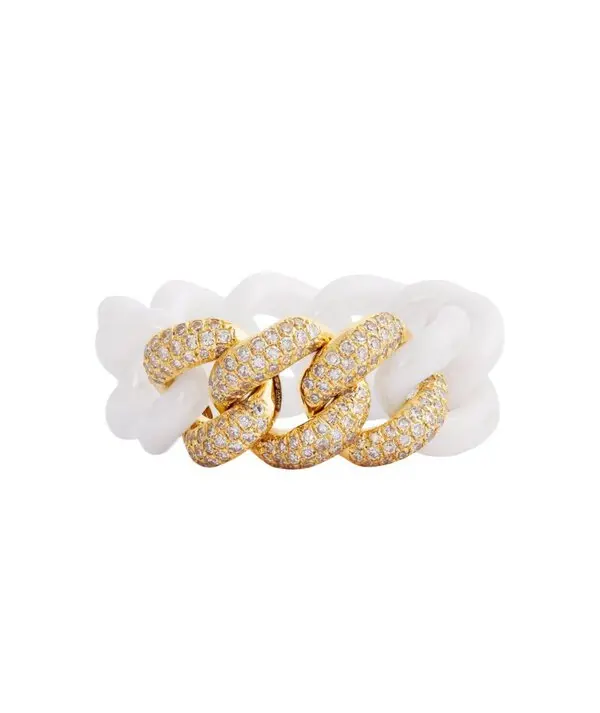 Shay Yellow Diamond And Ceramic Essential Link Ring