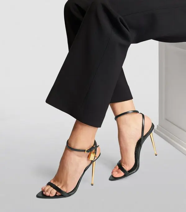 TOM FORD Leather Padlock Sandal 105