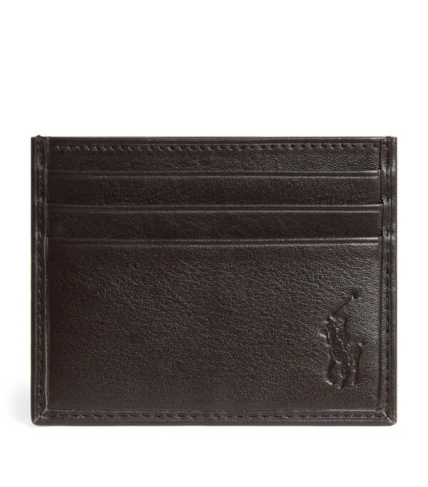 Polo Ralph Lauren Leather Logo Card Holder - Brown