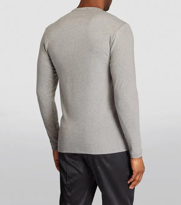 TOM FORD Cotton-blend Lounge Henley Top - Grey