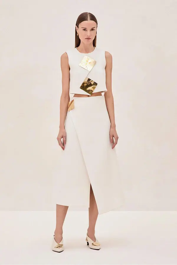 Alexis Athens Embellished Sleeveless Top - Neutral