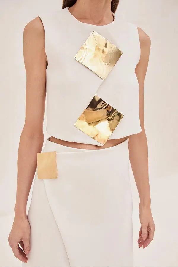 Alexis Athens Embellished Sleeveless Top - Neutral