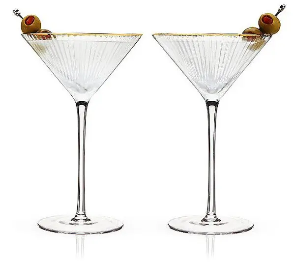 VISKI Meridian Crystal Martini Glasses - One-color