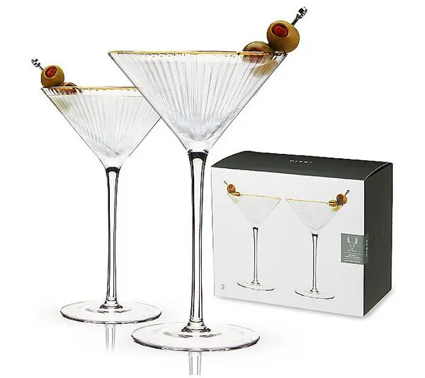 VISKI Meridian Crystal Martini Glasses