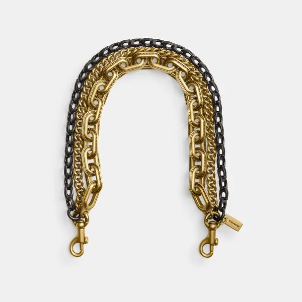 COACH Triple Chain Strap - Brass/brass