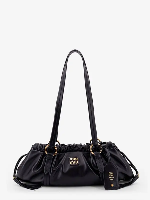 Miu Miu Joie Leather Shoulder Bag - Black | Editorialist