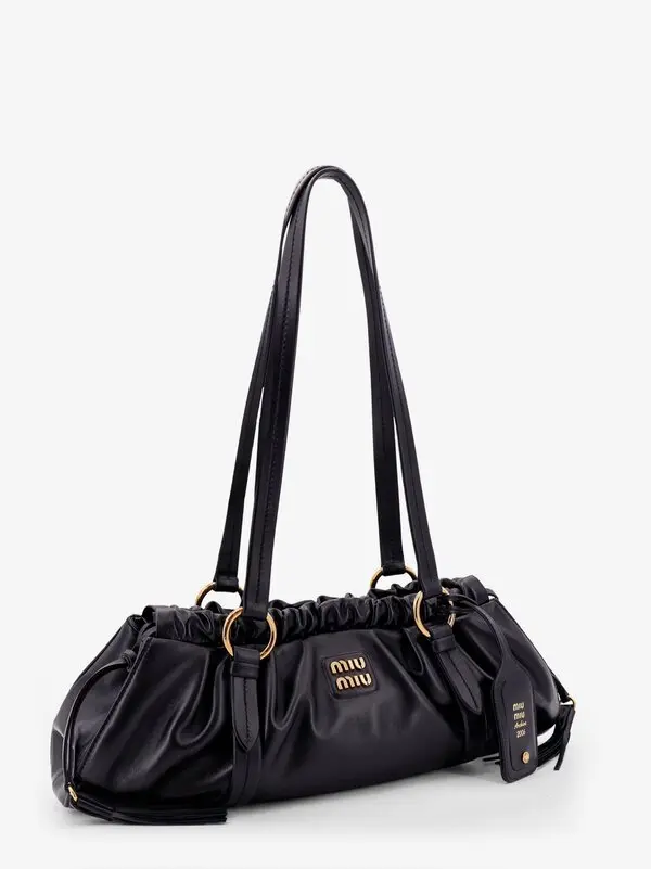 Miu Miu Joie Leather Shoulder Bag - Black | Editorialist