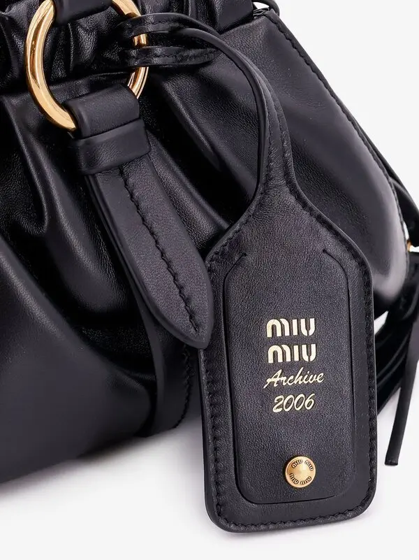Miu Miu Joie Leather Shoulder Bag - Black | Editorialist