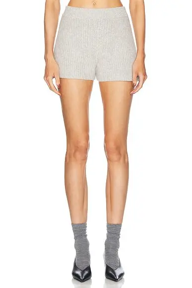AEXAE Cashmere Cable Knit Shorts - Grey