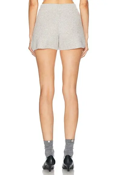 AEXAE Cashmere Cable Knit Shorts - Grey