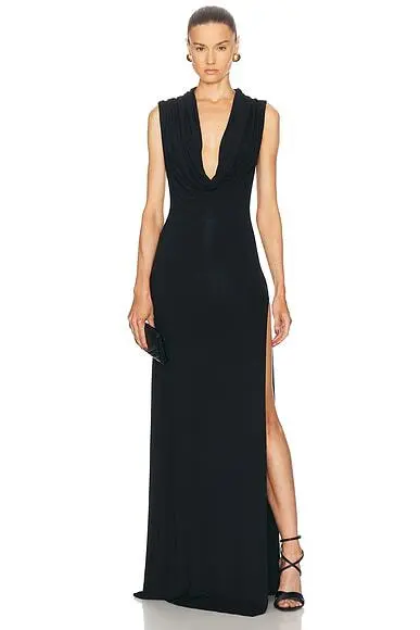 SID NEIGUM Back Cutout Cowl Dress