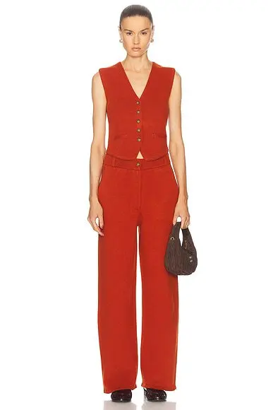 Guest In Residence Tailored Cashmere Vest - Chai