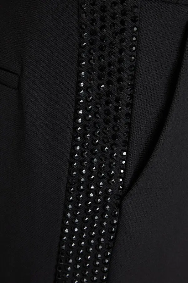 AREA Crystal-embellished Wide-leg Pants