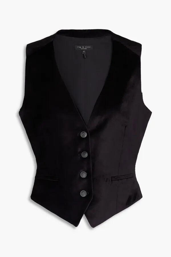 Rag & Bone Priya Cotton-blend Velvet Vest