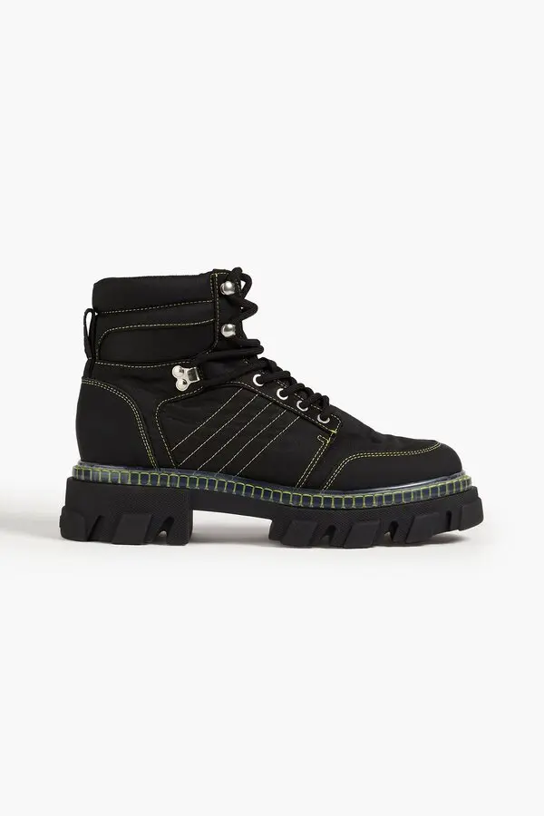 GANNI Lace-up Ankle Boots - Black
