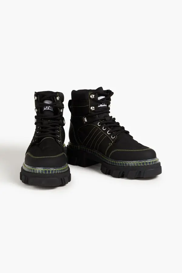 GANNI Lace-up Ankle Boots - Black