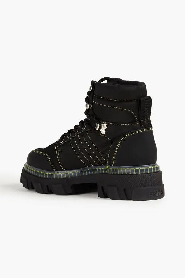 GANNI Lace-up Ankle Boots - Black
