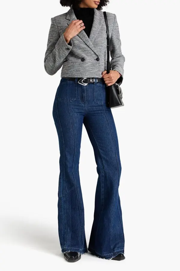 Rag & Bone Josie Cropped Bouclé-tweed Blazer