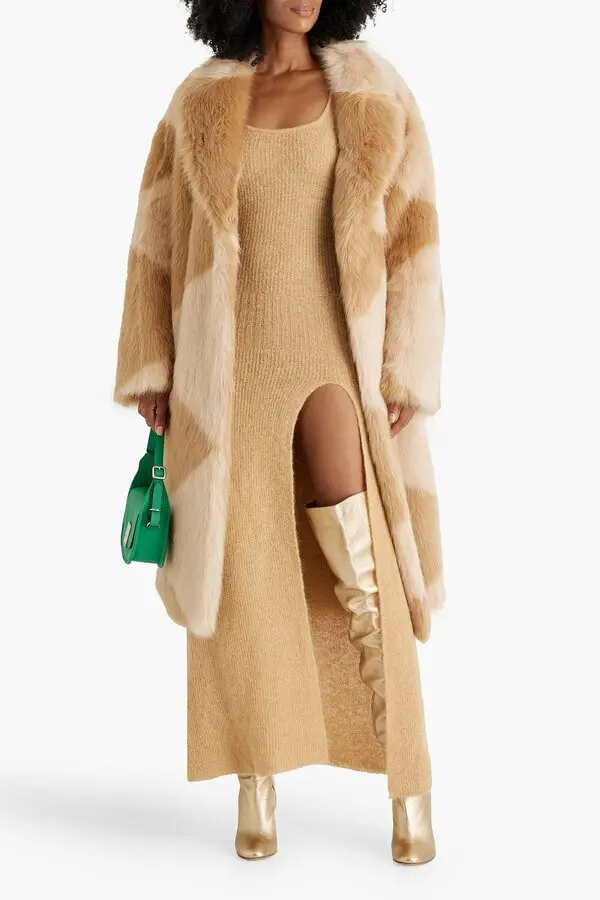 STAND STUDIO Genevieve Checked Plush Coat